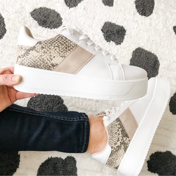 Qupid | Shoes | Snake Print Platform Animal Sneakers | Poshmark
